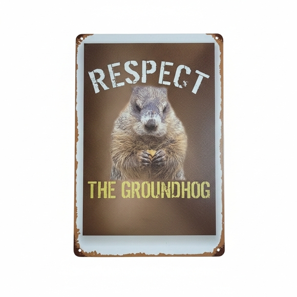 Source Unknown | Wall Decor | Groundhog Wall Decor Sign Brown And White ...